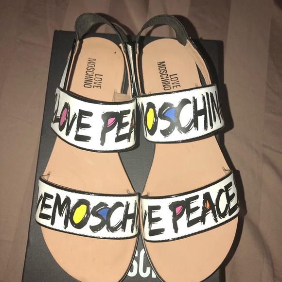 Moschino | Shoes | Moschino Graffiti Sandals | Poshmark